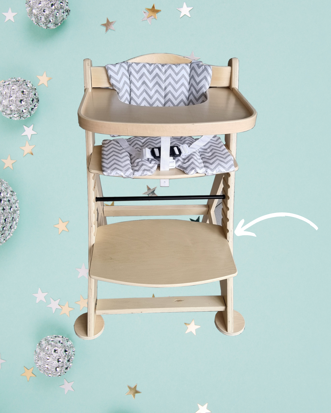 rastuća stolica, stolica za hranjenje, drvena stolica za decu